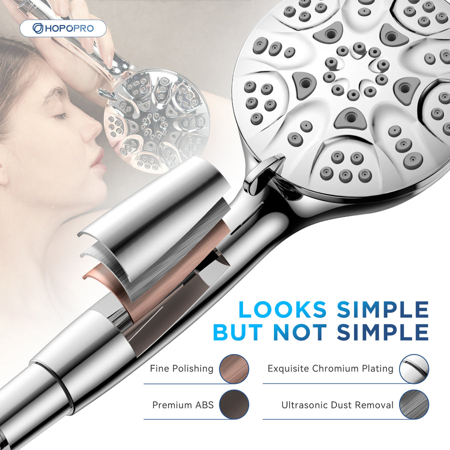 HOPOPRO NBC News Recommended Brand 6-Mode Handheld Shower Head Set, Hi ...